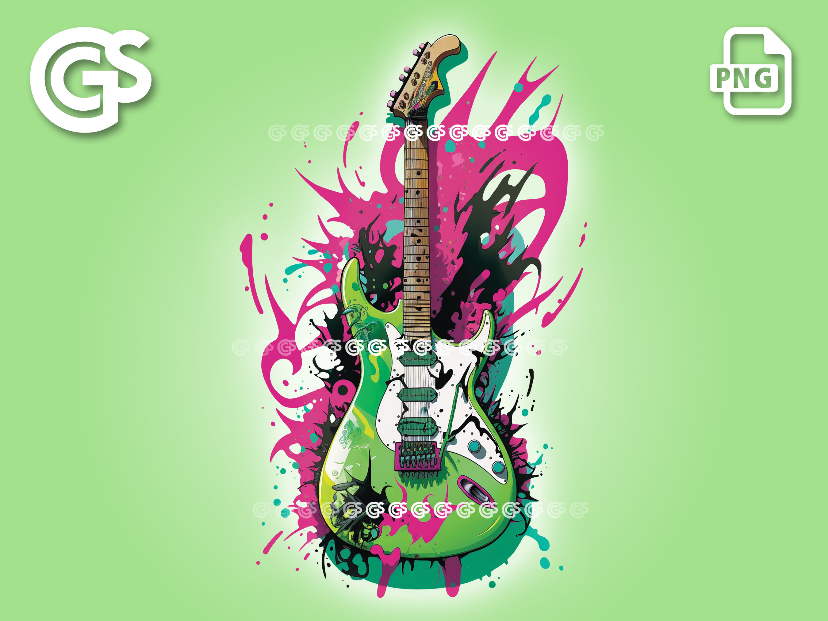 Green Electric Guitar Clip Art