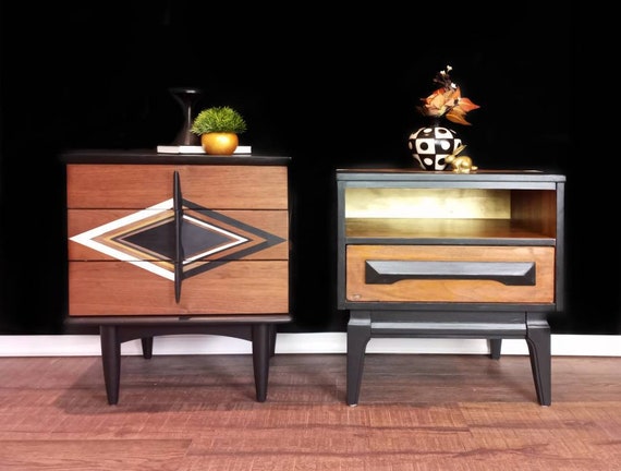 Mid Century Nightstands Pair MCM Custom Nightstands Already Sold Made to Order Etsy