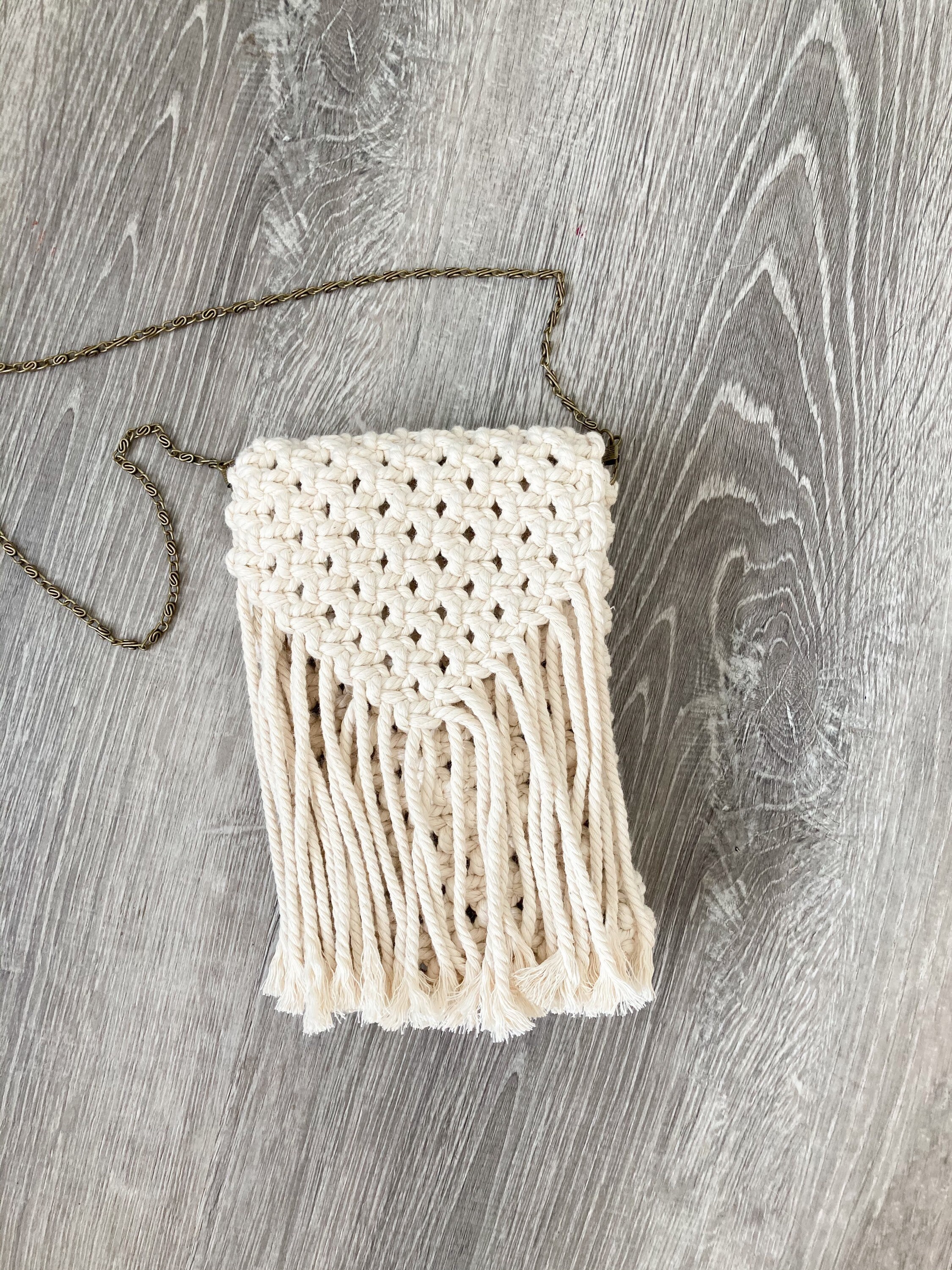 CLAIRE Handmade Macrame Boho Cell Phone Crossbody Bag - Etsy