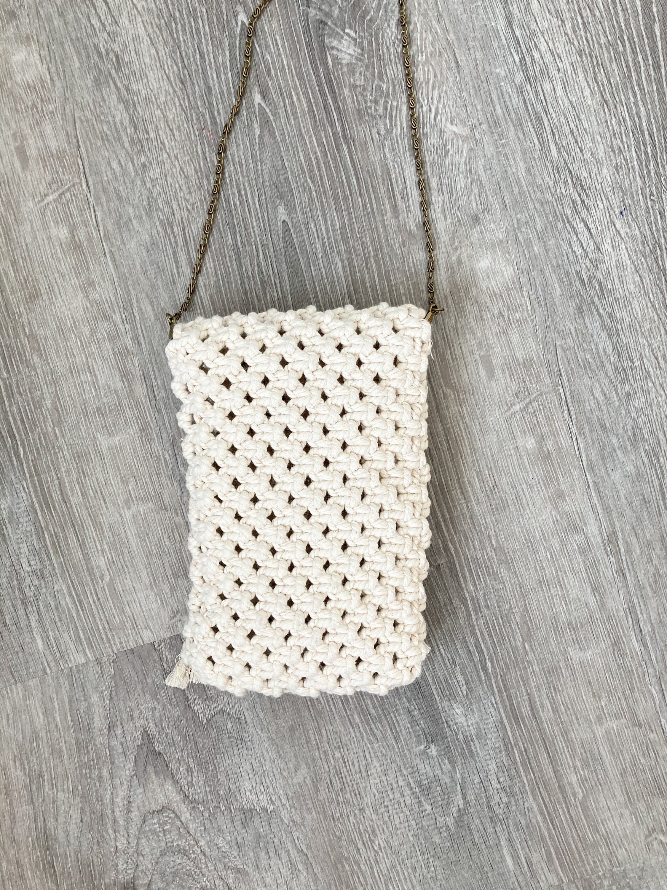 CLAIRE Handmade Macrame Boho Cell Phone Crossbody Bag - Etsy