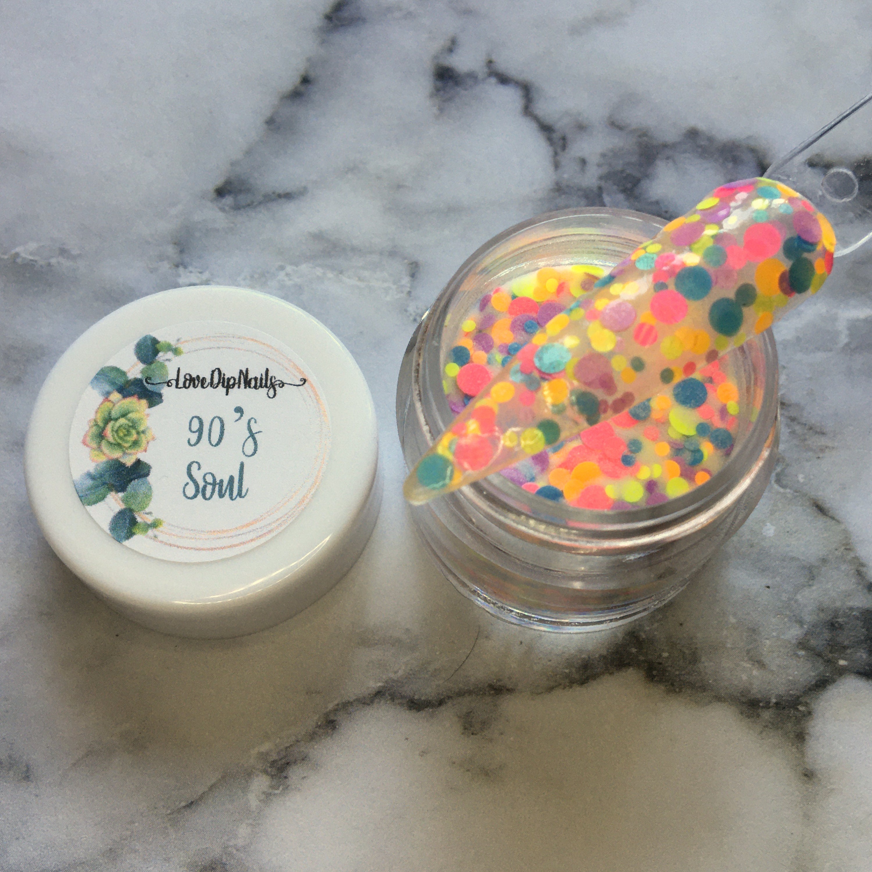 90's Soul Acrylic Nail Dip Powder Dots | Etsy
