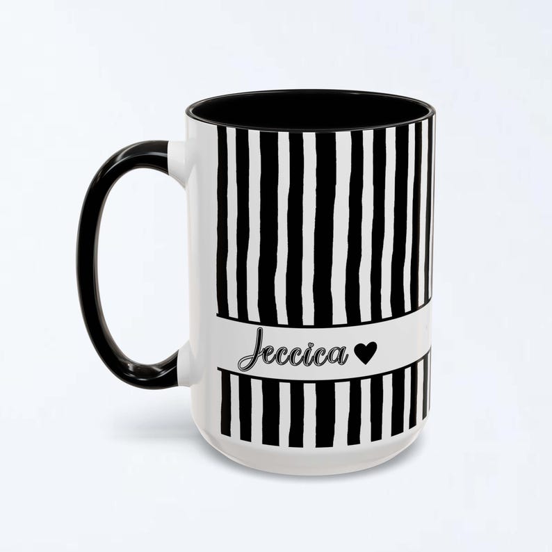Custom Striped Coffee Mug Personalized Gift for Her Birthday, Custom ...