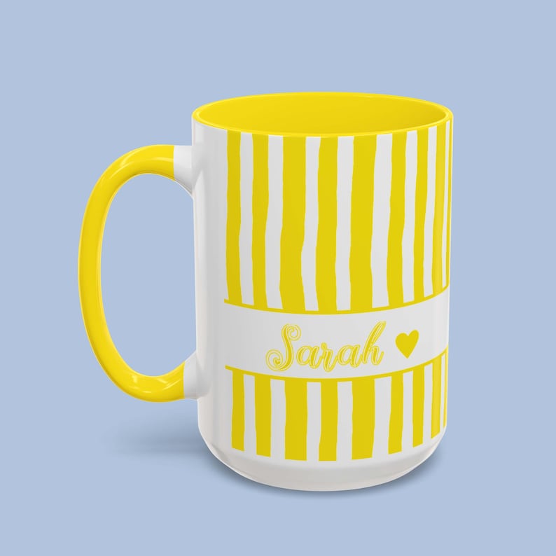 Custom Striped Coffee Mug Personalized Gift for Her Birthday, Custom ...