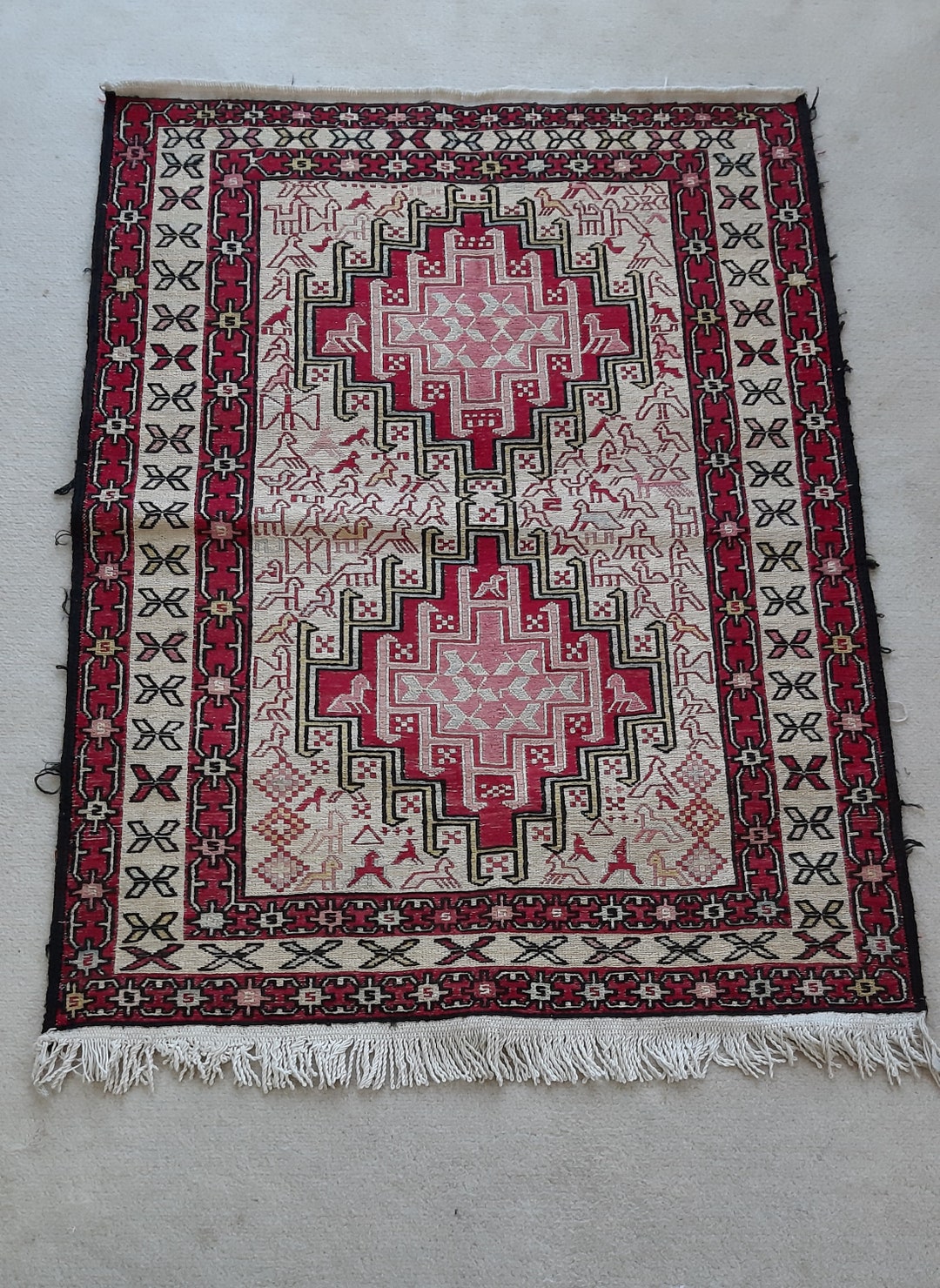 Silk Soumak Persian Rug, Handmade, Hand-knotted , Ethnic, Rug, Rugs ...