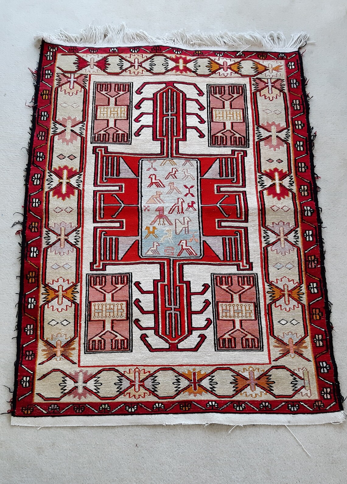 Silk Soumak Persian Rug, Handmade, Hand-knotted , Ethnic, Rug, Rugs ...