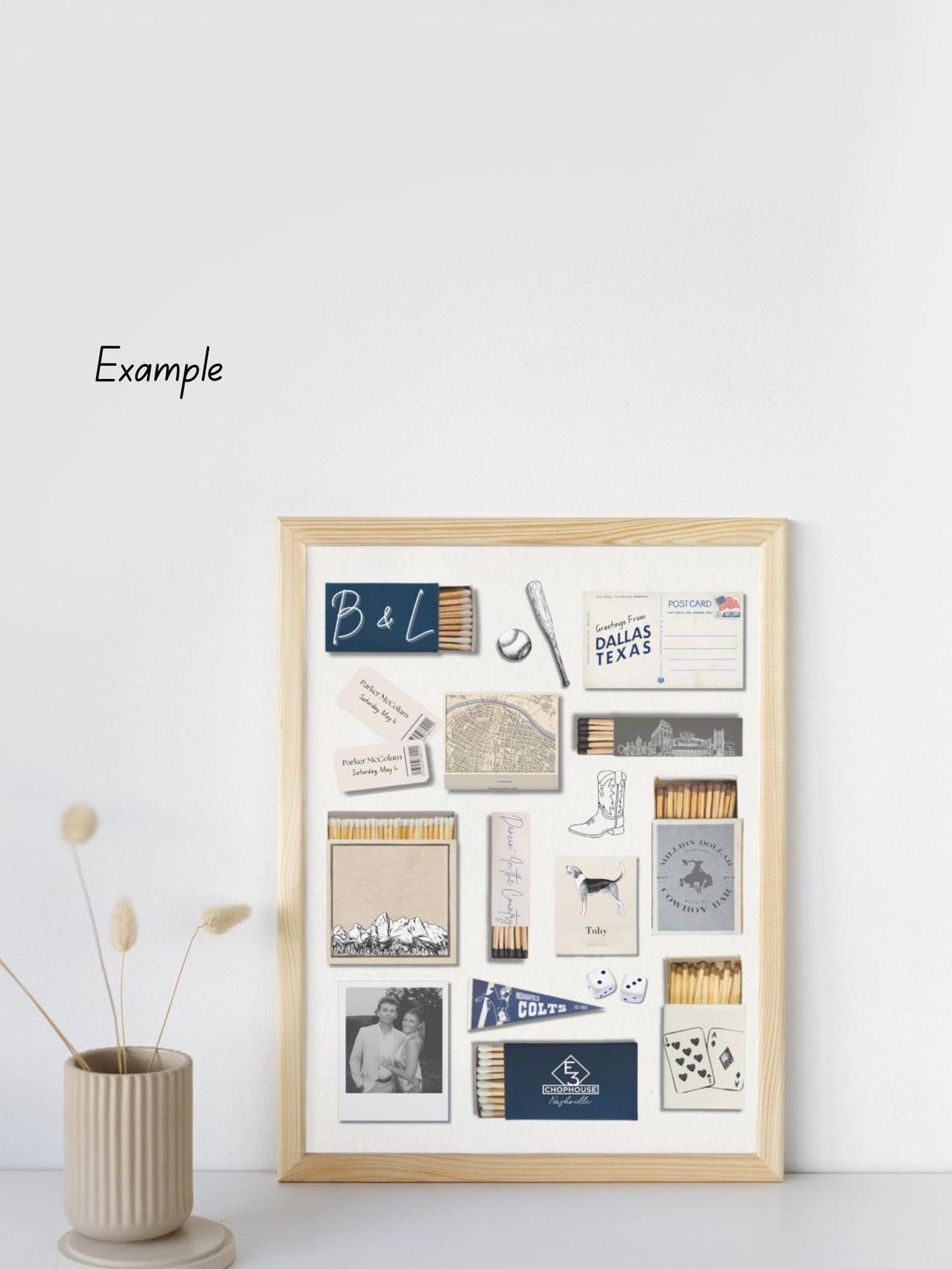 Customizable Matchbox Template: Navy & Tan Design (digital Download) - Etsy