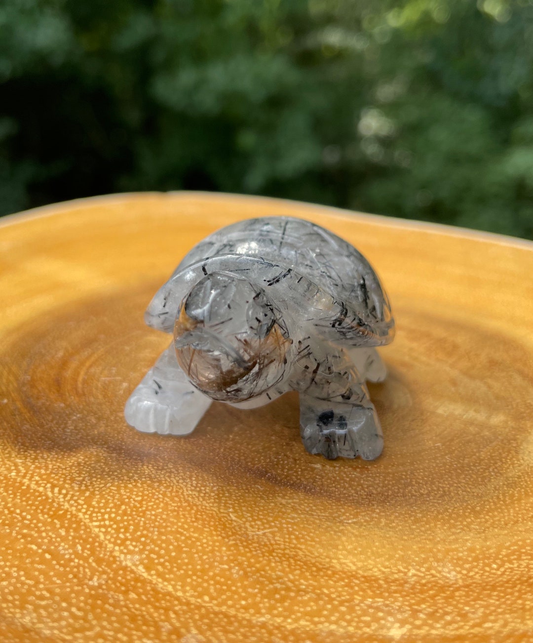 Beautiful Tourmalinated Quartz Turtle Carving rutile tourmaline quartz ...
