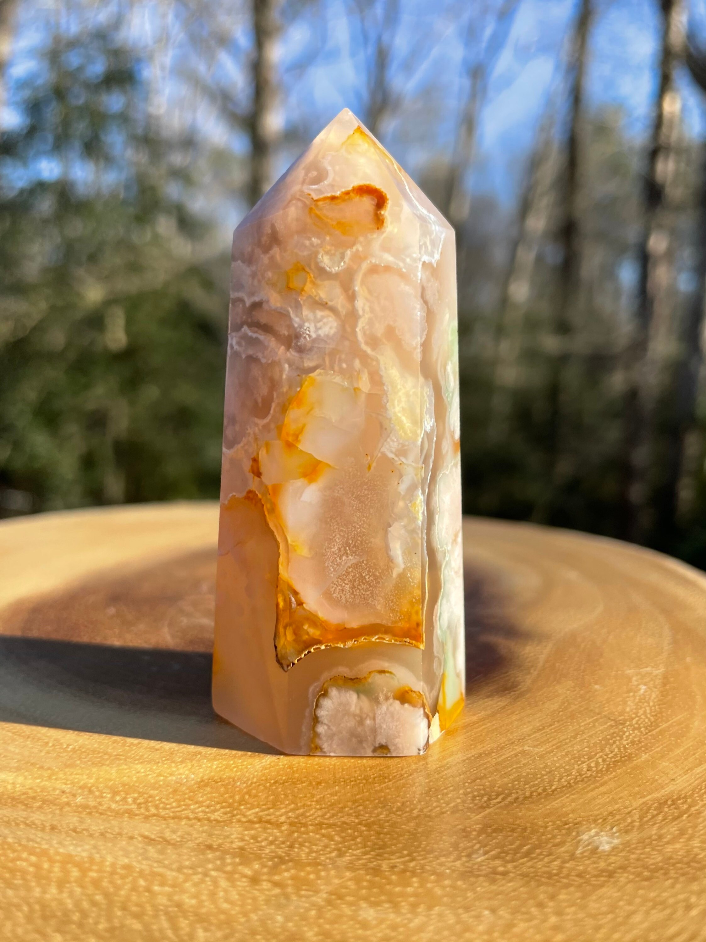 Beautiful Plume Flower Agate Point manifest growth - Etsy