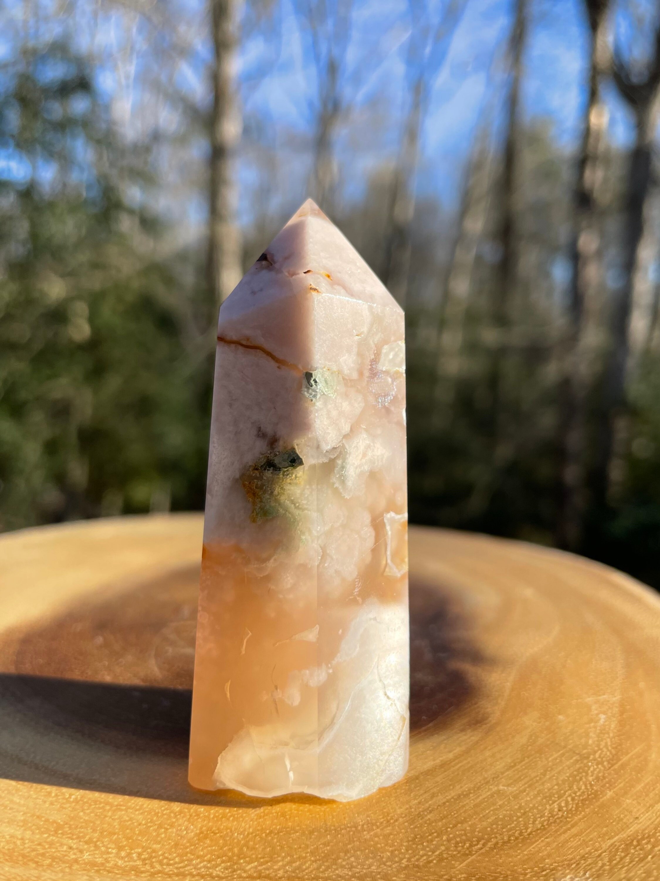 Beautiful Plume Flower Agate Point manifest growth - Etsy