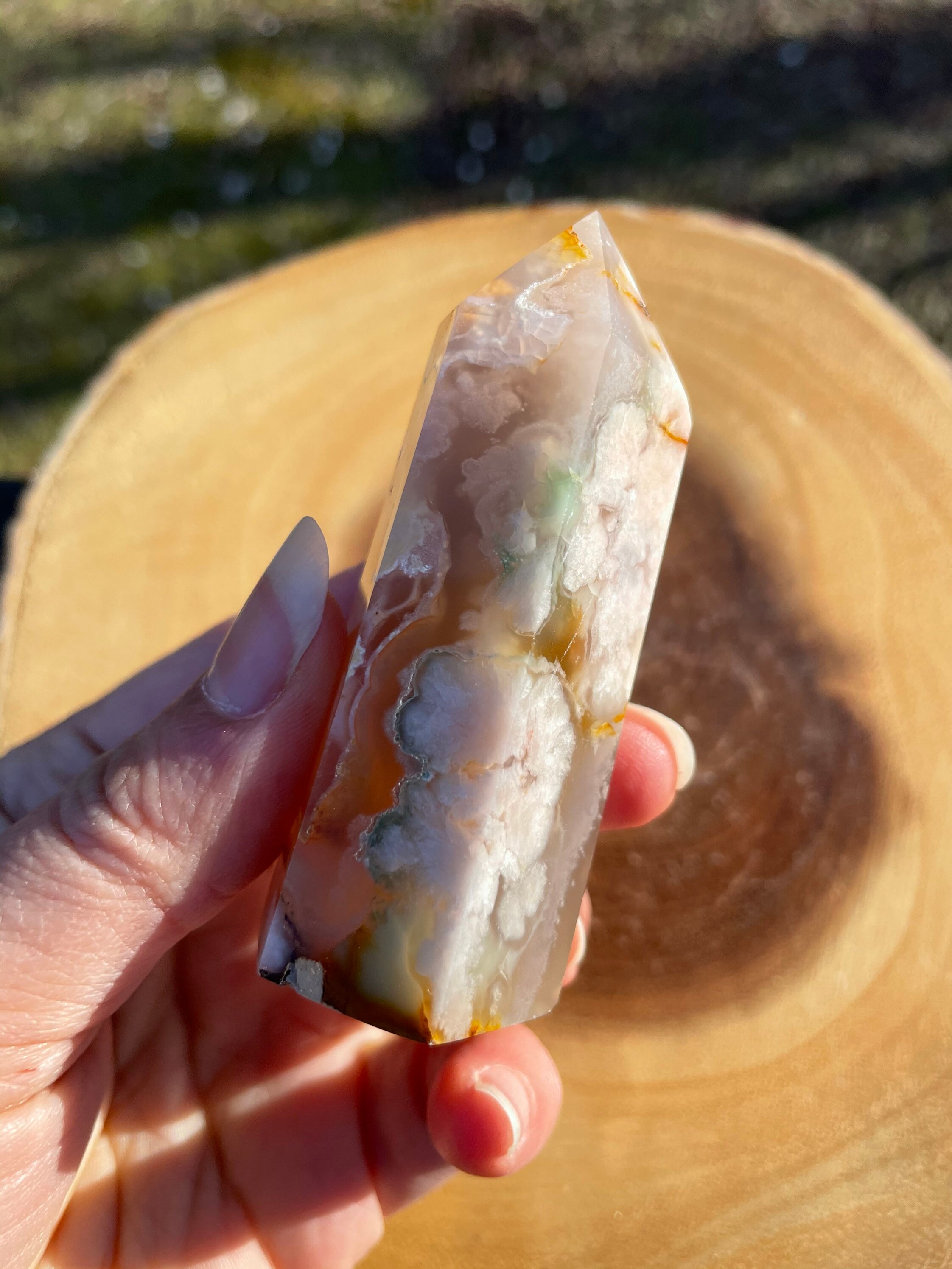 Beautiful Plume Flower Agate Point manifest growth - Etsy