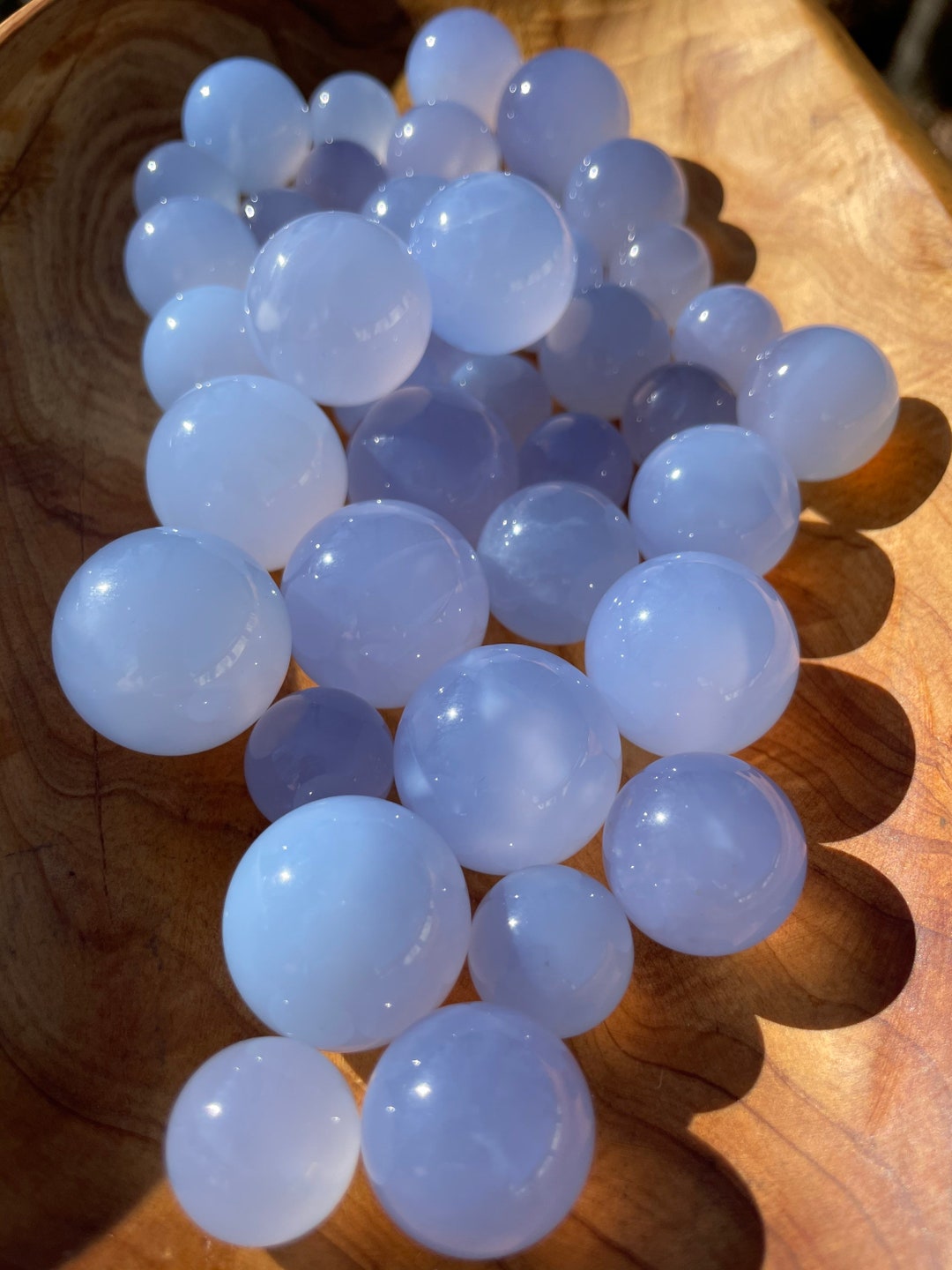 Gorgeous High-quality Blue Chalcedony Mini Spheres 12-24mm balance ...