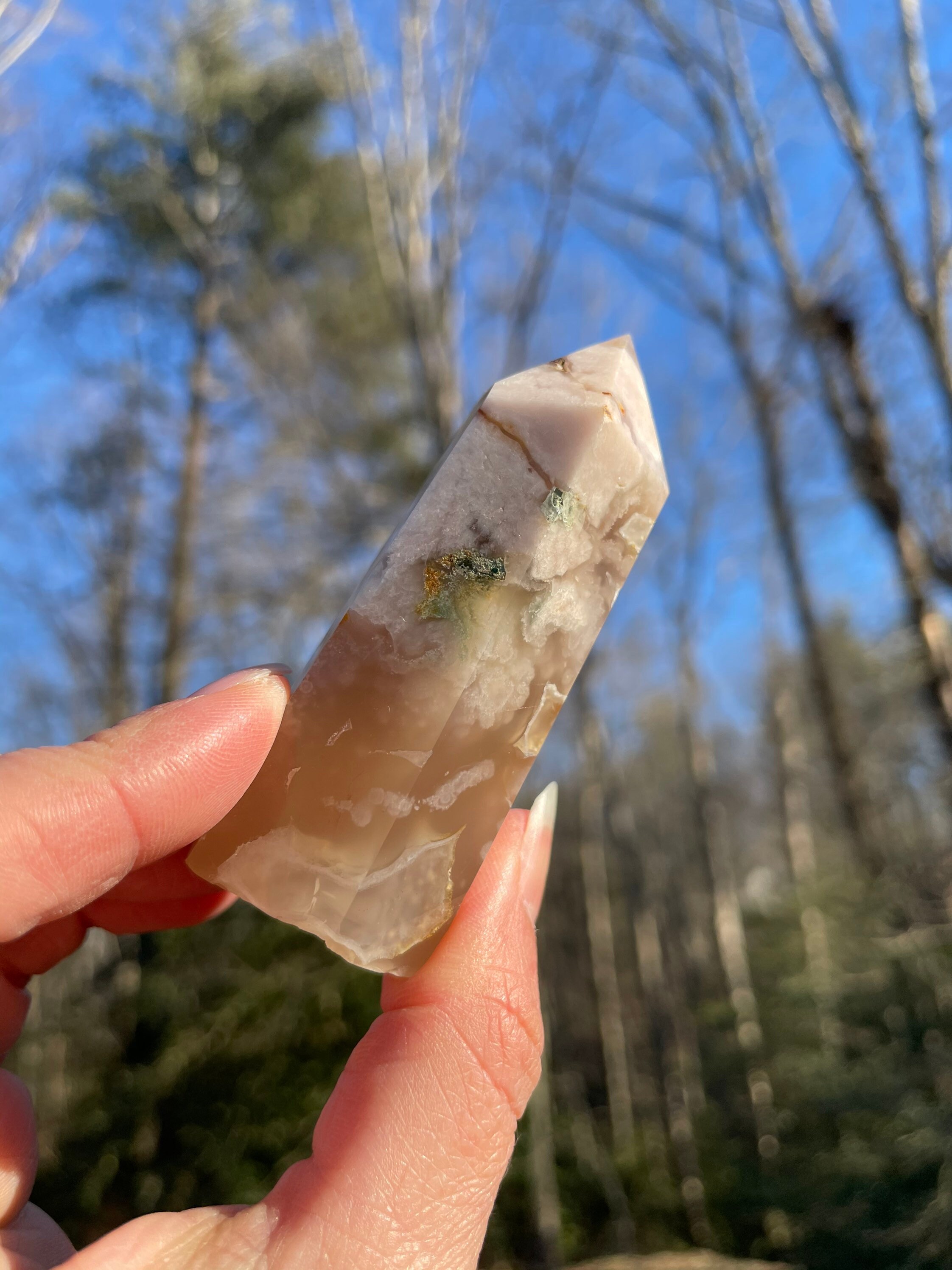 Beautiful Plume Flower Agate Point Manifest Growth | Etsy