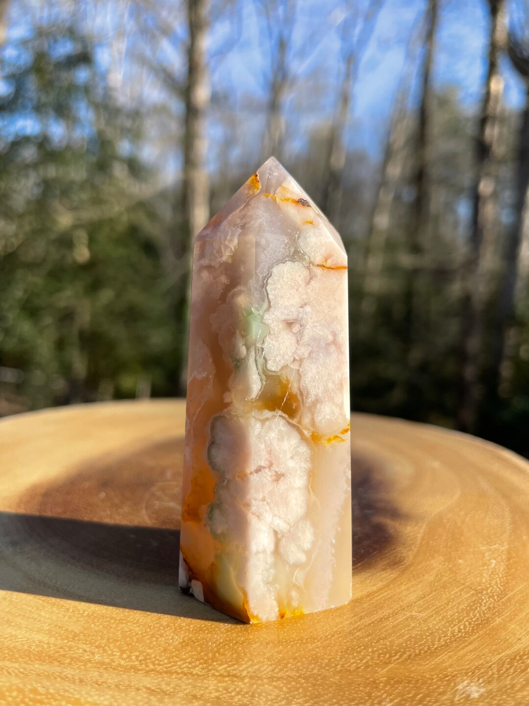 Beautiful Plume Flower Agate Point manifest growth - Etsy