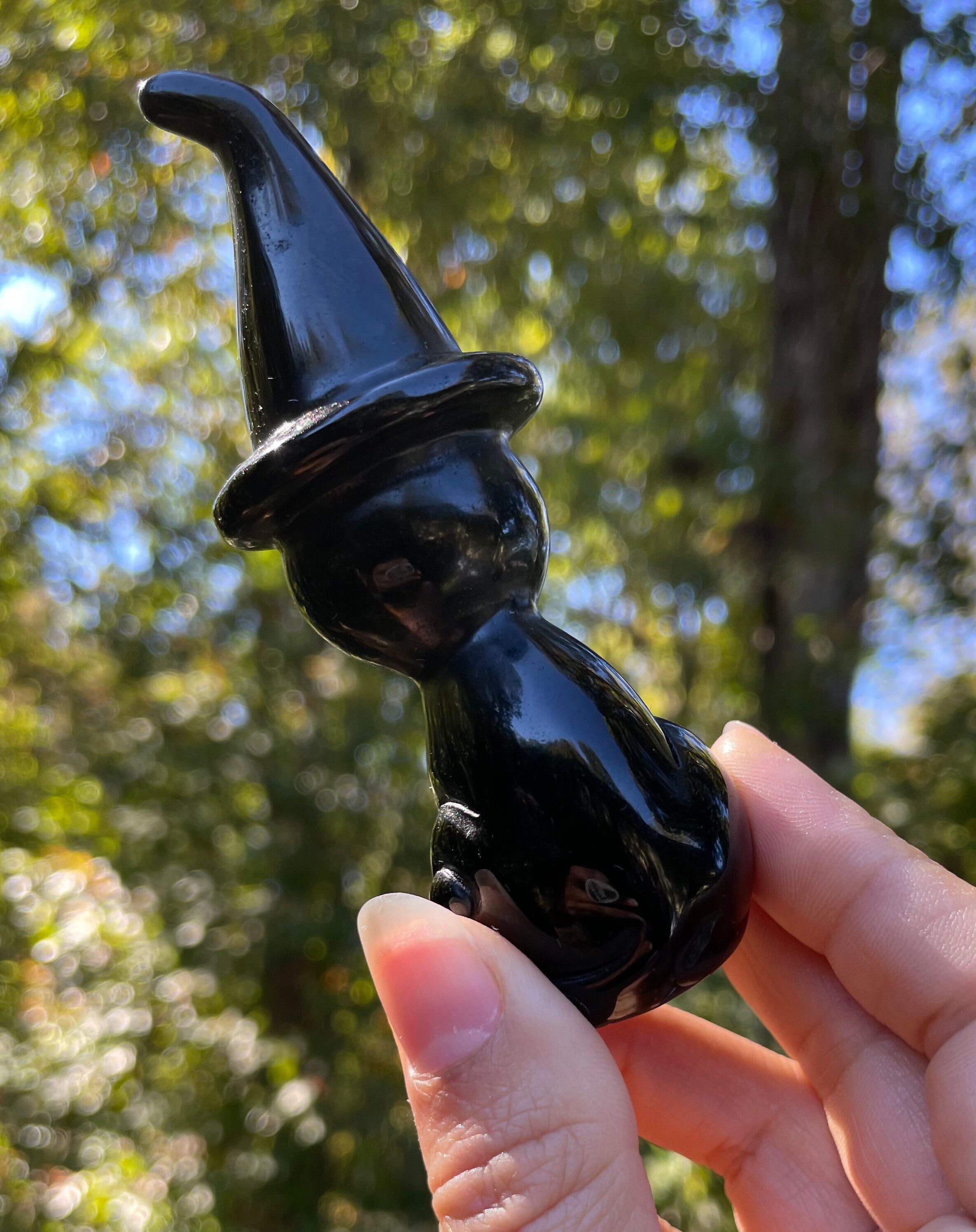 Pretty Black Obsidian Halloween Cat Carving 3.91 Inches - Etsy