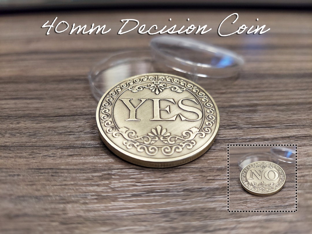 Decision Coin With Plastic Display Case and Stand. Decision Making Made ...