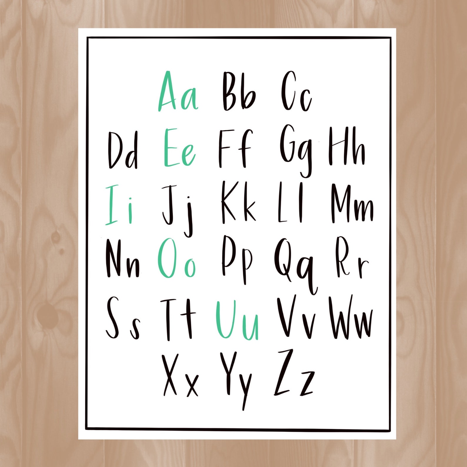 Alphabet Chart & Color Coded Vowels / ABC Poster / Simple Classroom ...