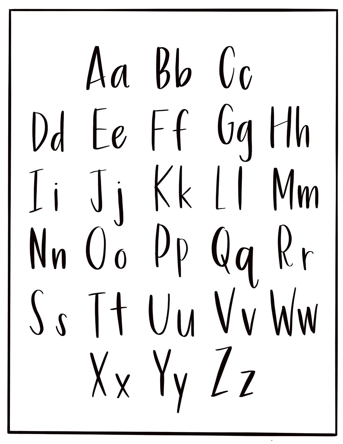 Alphabet Chart & Color Coded Vowels / ABC Poster / Simple Classroom ...