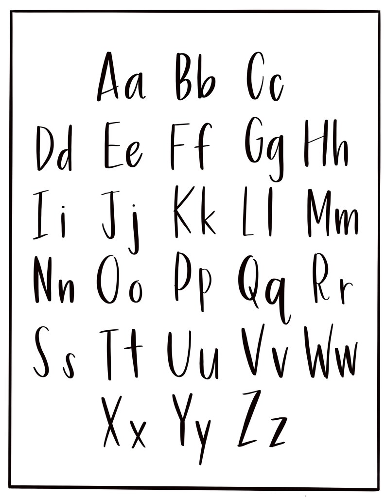 Alphabet Chart & Color Coded Vowels / ABC Poster / Simple Classroom ...