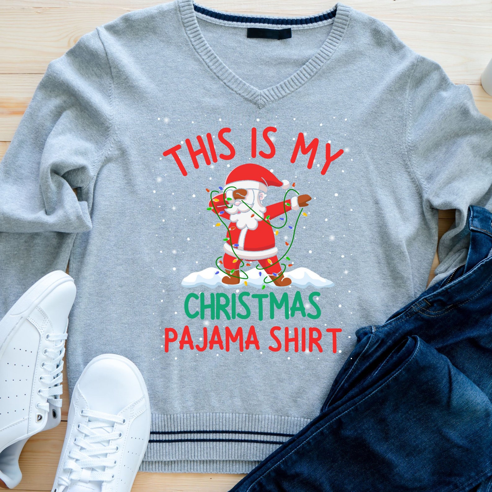 This is My Christmas Pajama Shirt, Santa Dapping Pajama Shirt, Boys ...