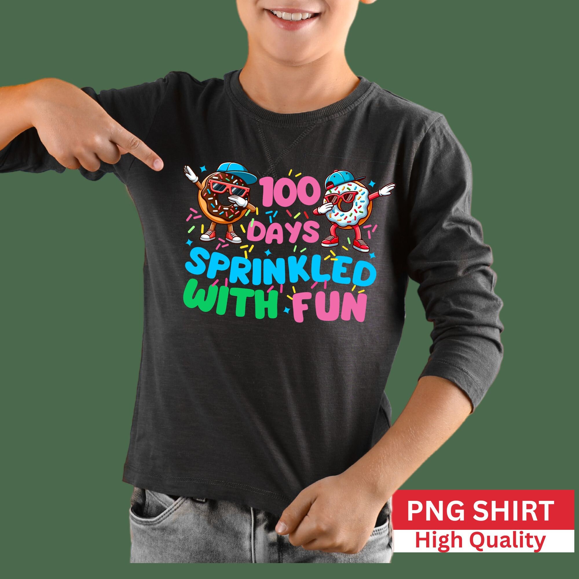 100 Days of School PNG Bundle, Funny Donut 100 Days Sprinkled With Fun ...