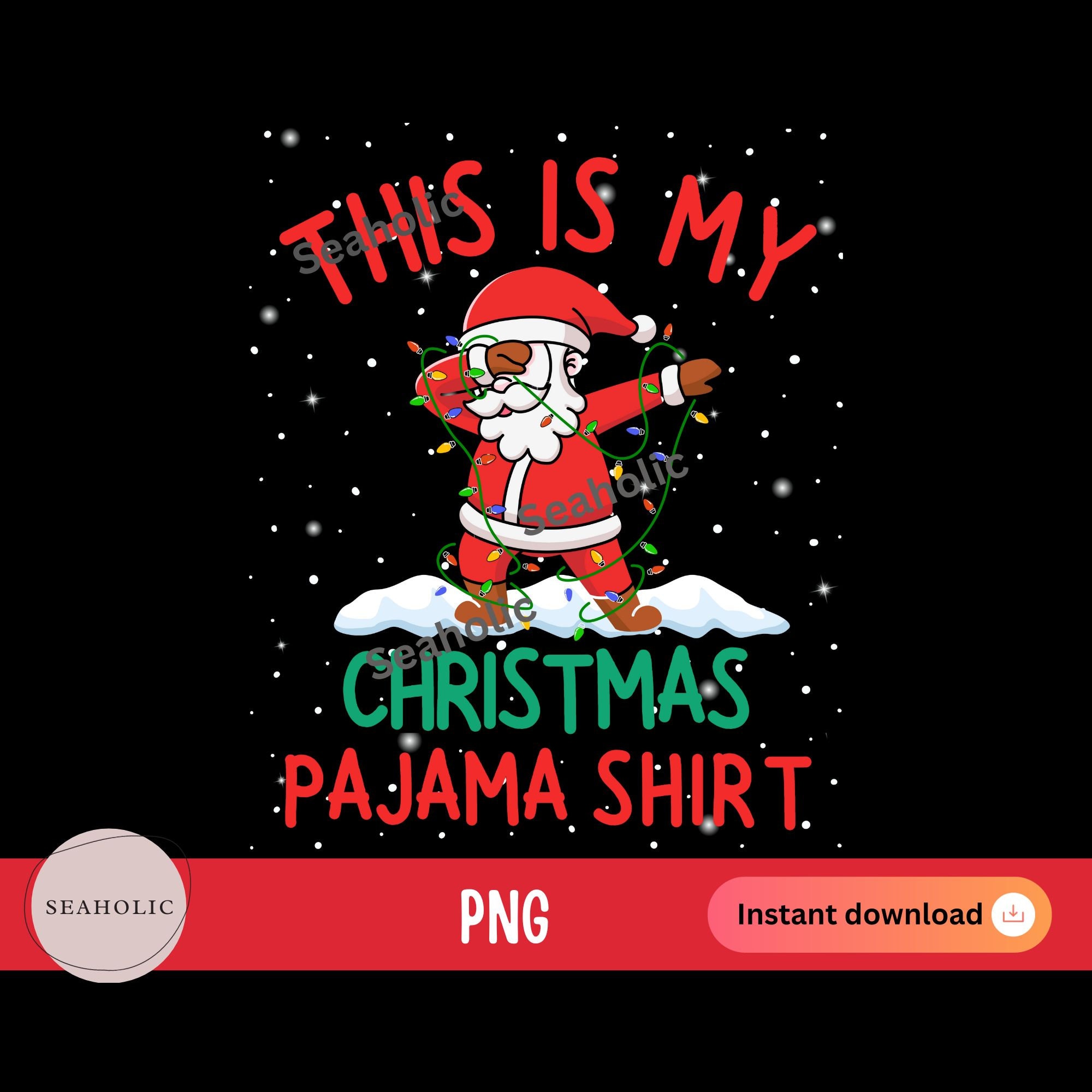This is My Christmas Pajama Shirt, Santa Dapping Pajama Shirt, Boys ...