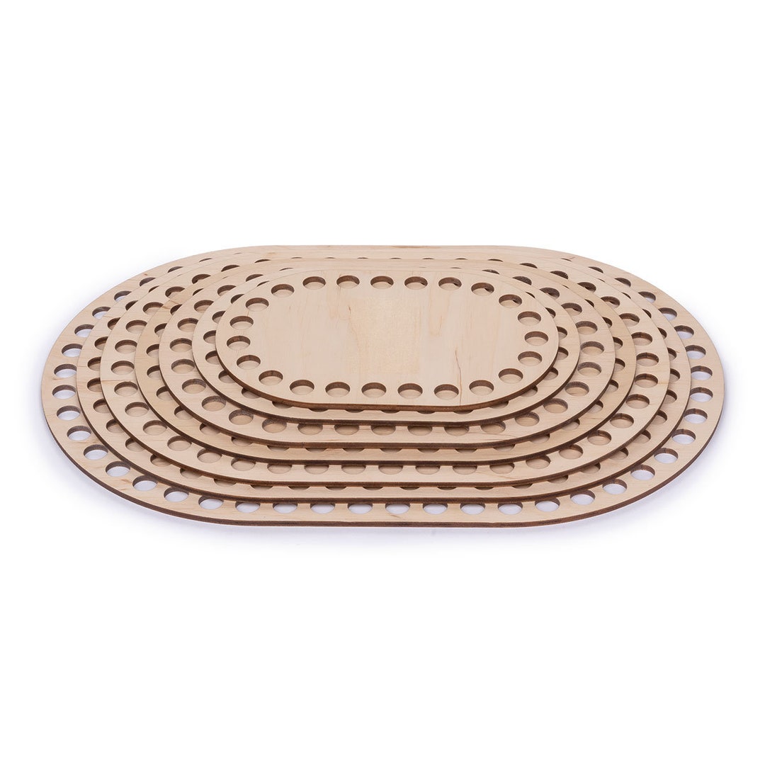 BASKET BOTTOM, Oval, 40/50/60 Cm, Holes: 1.4 Cm, Wooden Bottom for ...