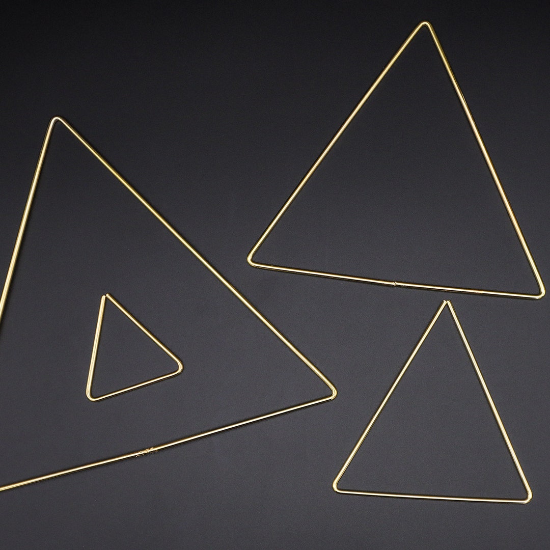 Metal Ring DREIECK GOLD, 5/10/15/20 Cm, Macrame Ring in Triangle Shape ...