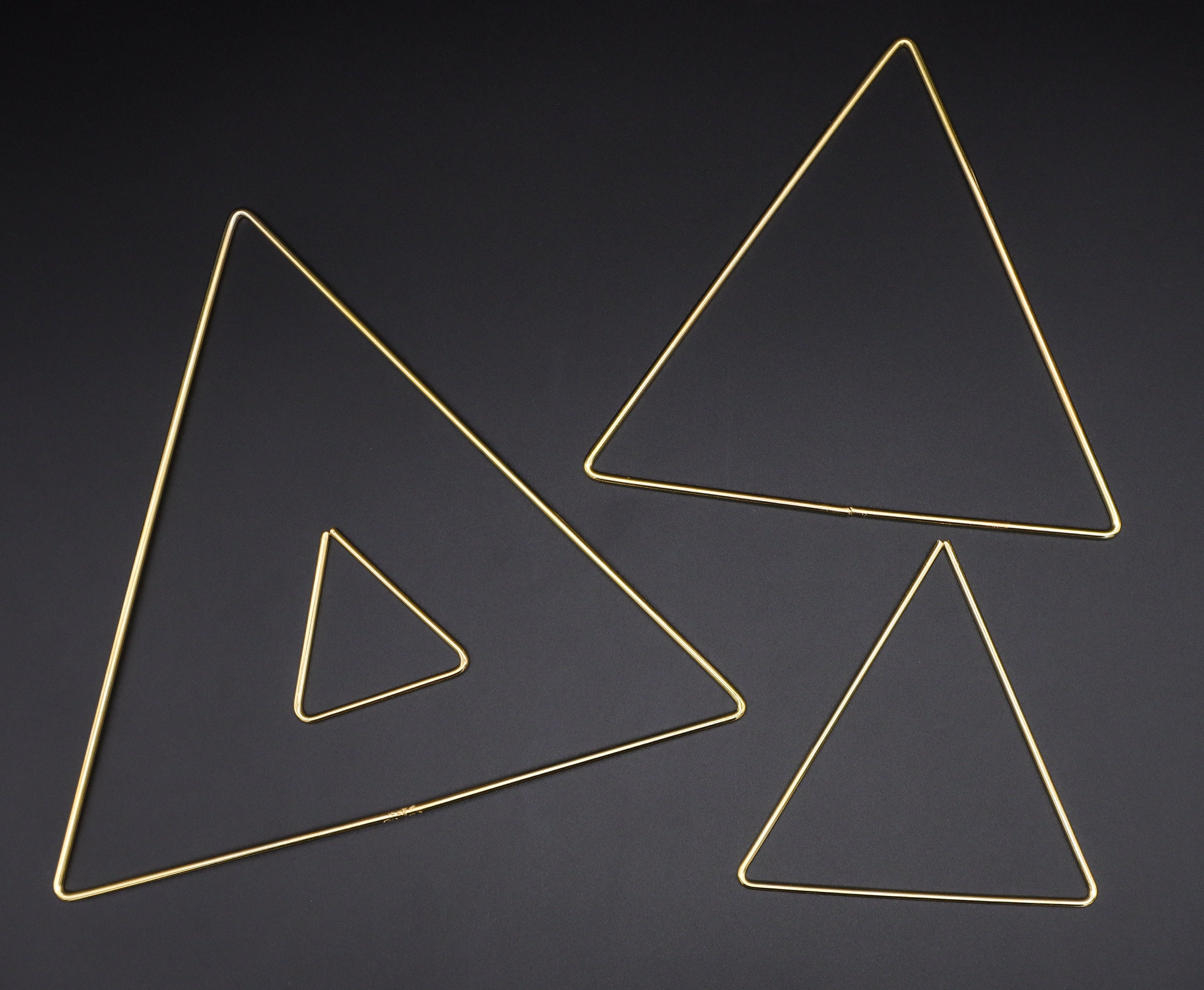 Metal triangle gold 5/10/15/20 cm metal rings macrame wall | Etsy