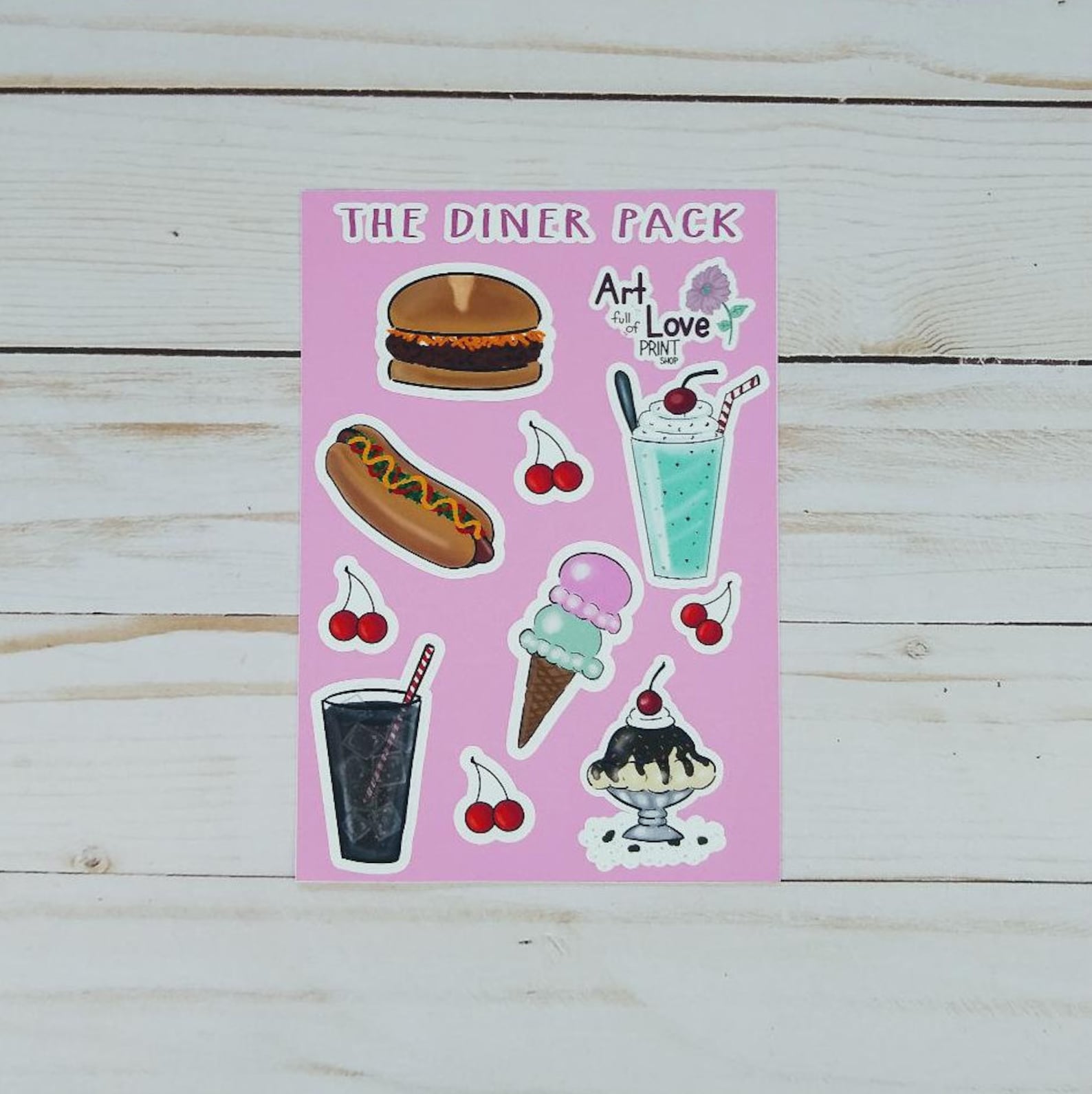 Diner Sticker Sheet Sticker Sheet Diner Stickers Ice Cream - Etsy Italia