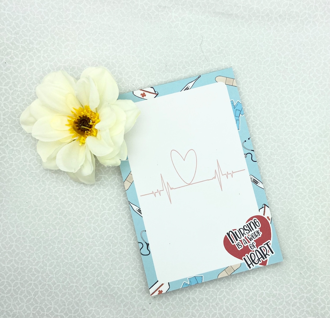 Nurse 6x4 Notepad, Nurse Heart, Nurse Appreciation, Tear Away Notepad ...