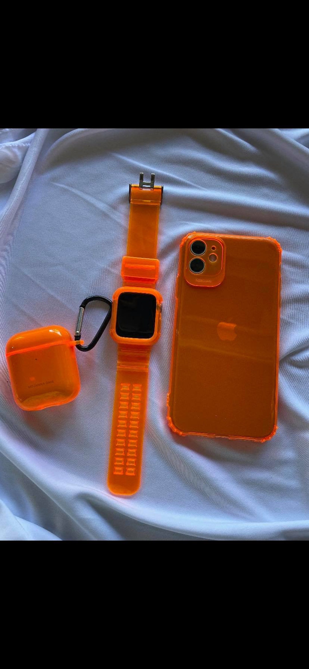 Neon Orange Iphone, Airpods & Apple Watch Case. - Etsy