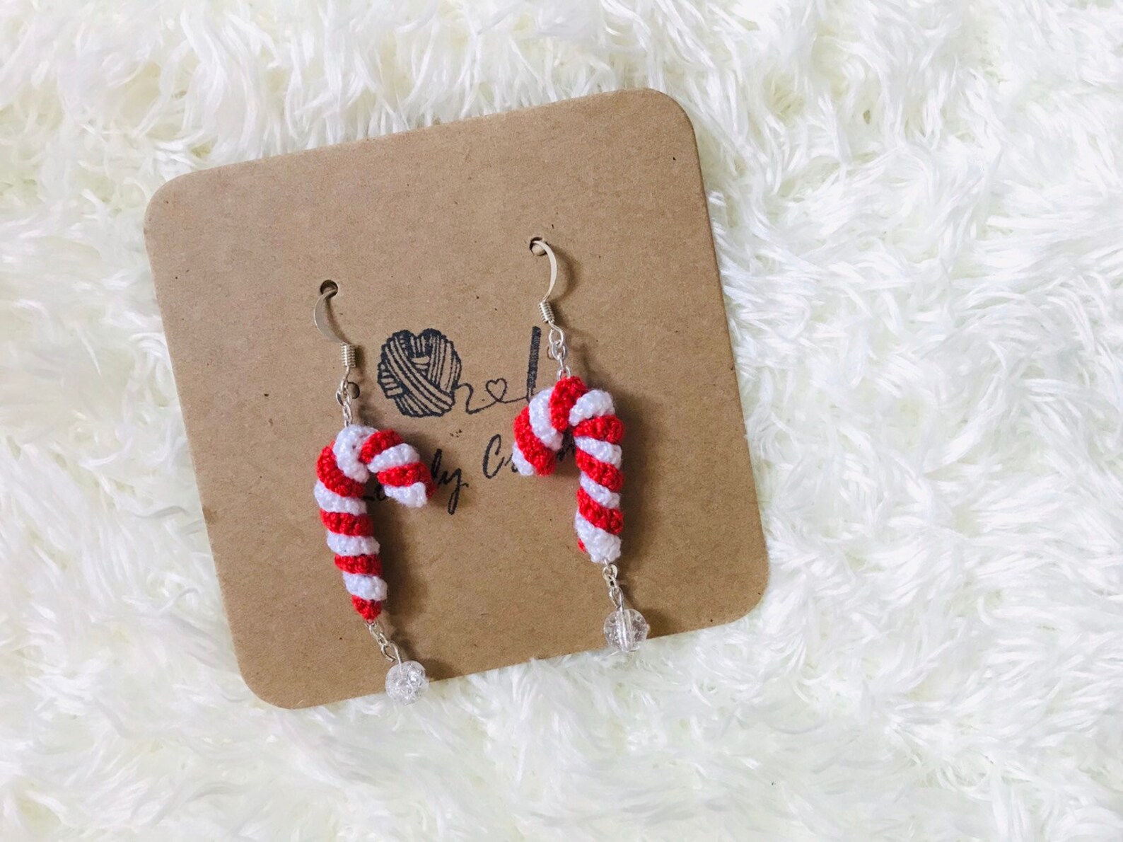 Christmas Candy Cane Crochet Earrings, Christmas Earrings, Christmas ...