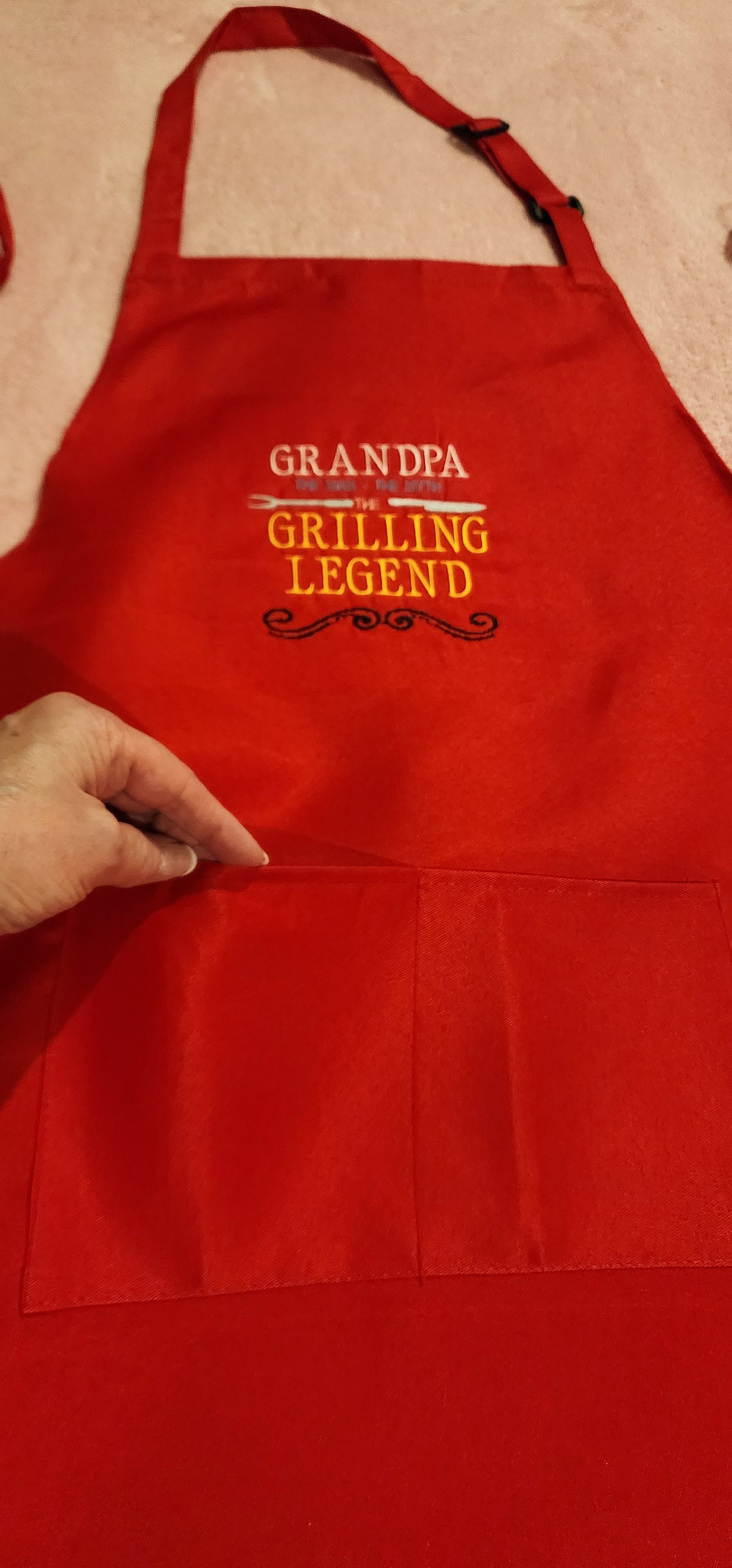 Embroidered Manly Apron Grandpa, the Man the Myth the Grilling Legend ...