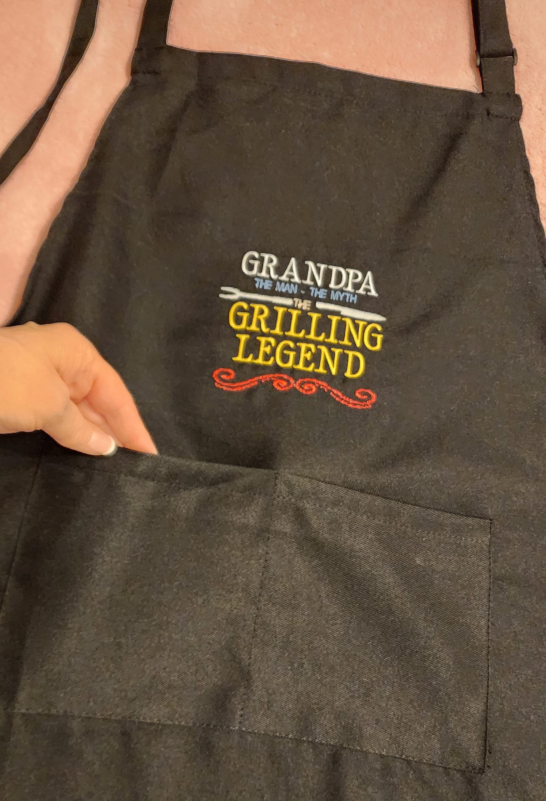 Embroidered Manly Apron Grandpa, the Man the Myth the Grilling Legend ...