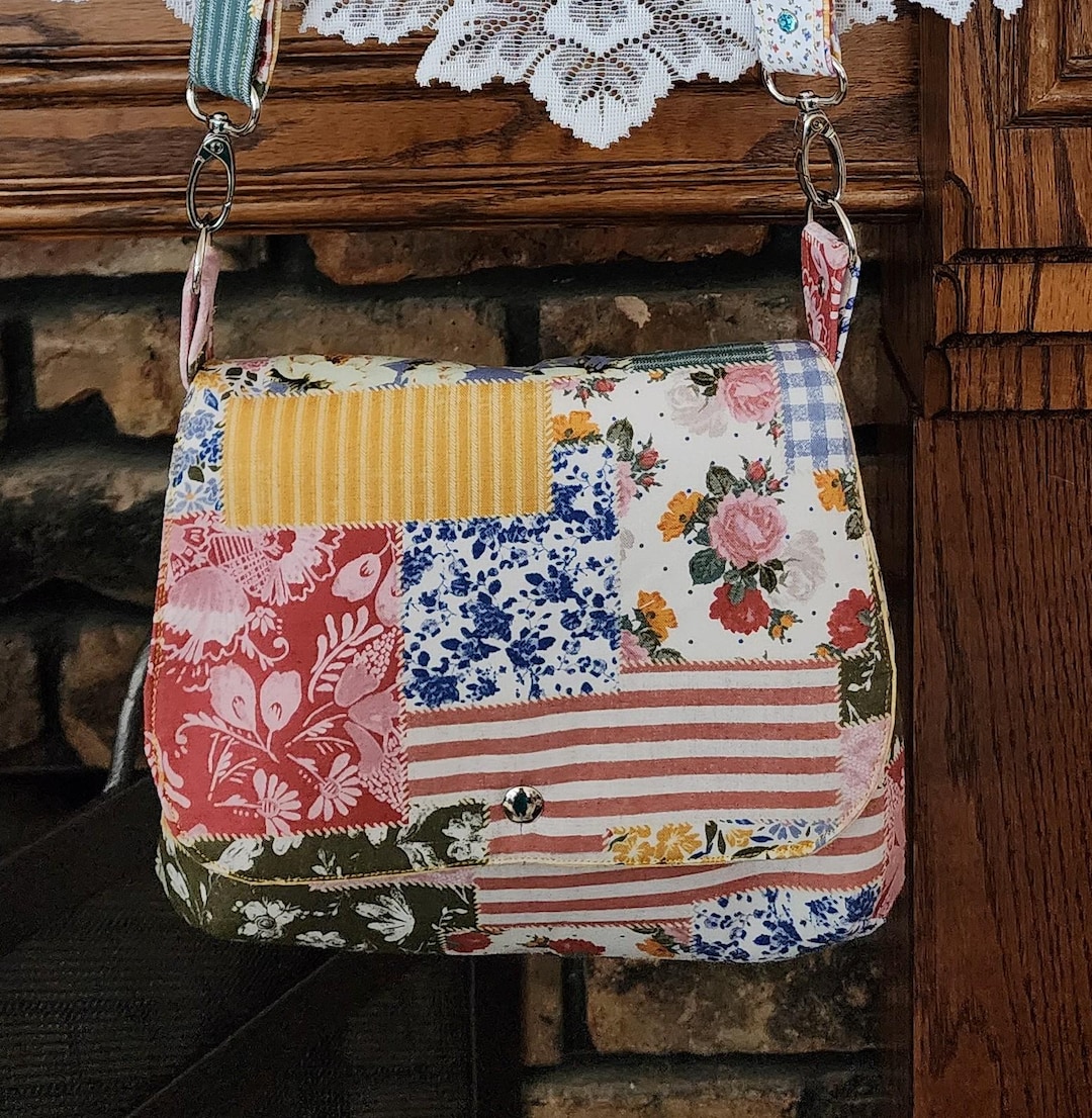 Boho Patch Mini Messenger Bag - Patchwork Print - Etsy