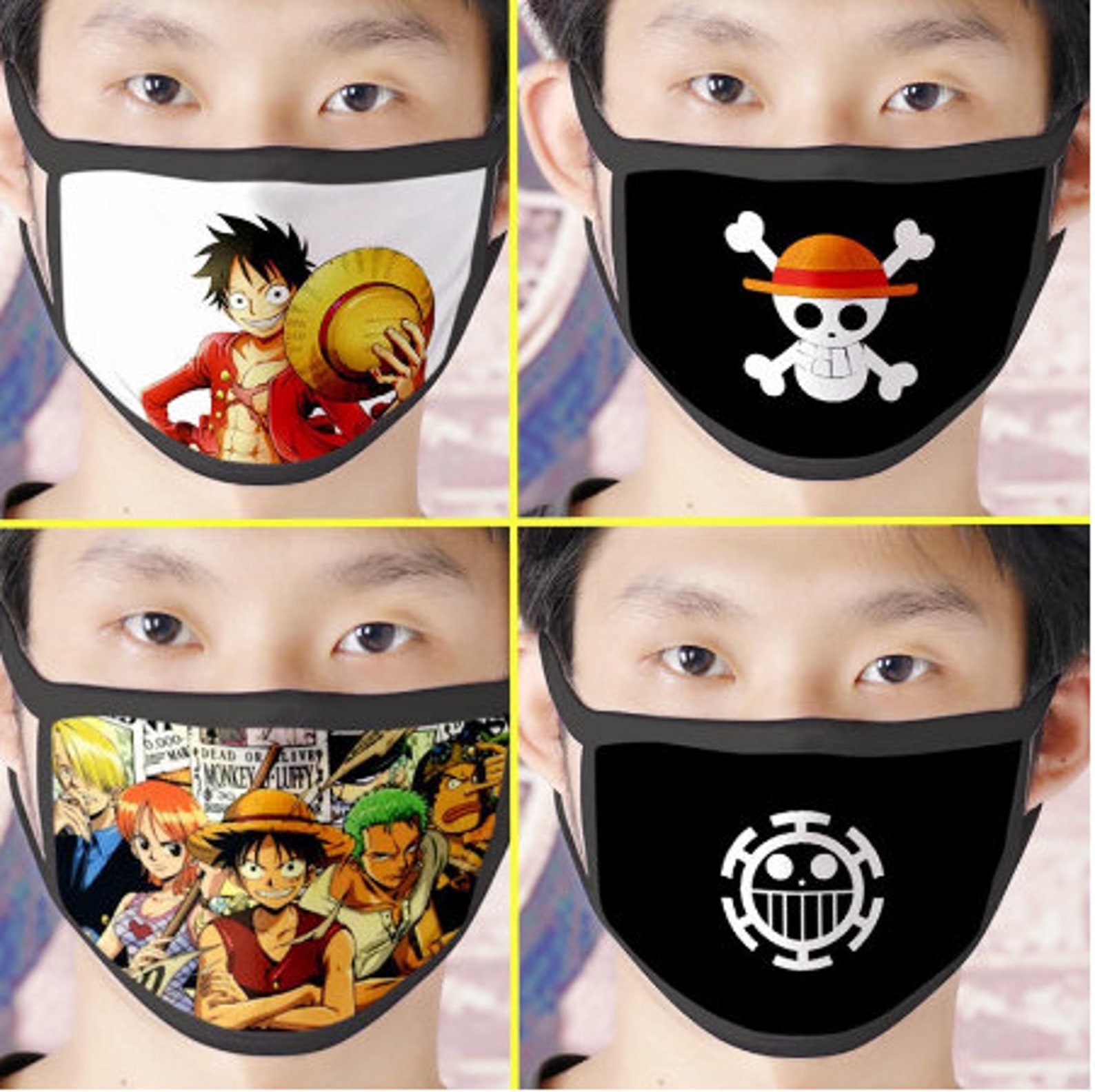 Anime ONE PIECE Monkey D. Luffy Pirate Face Mask | Etsy