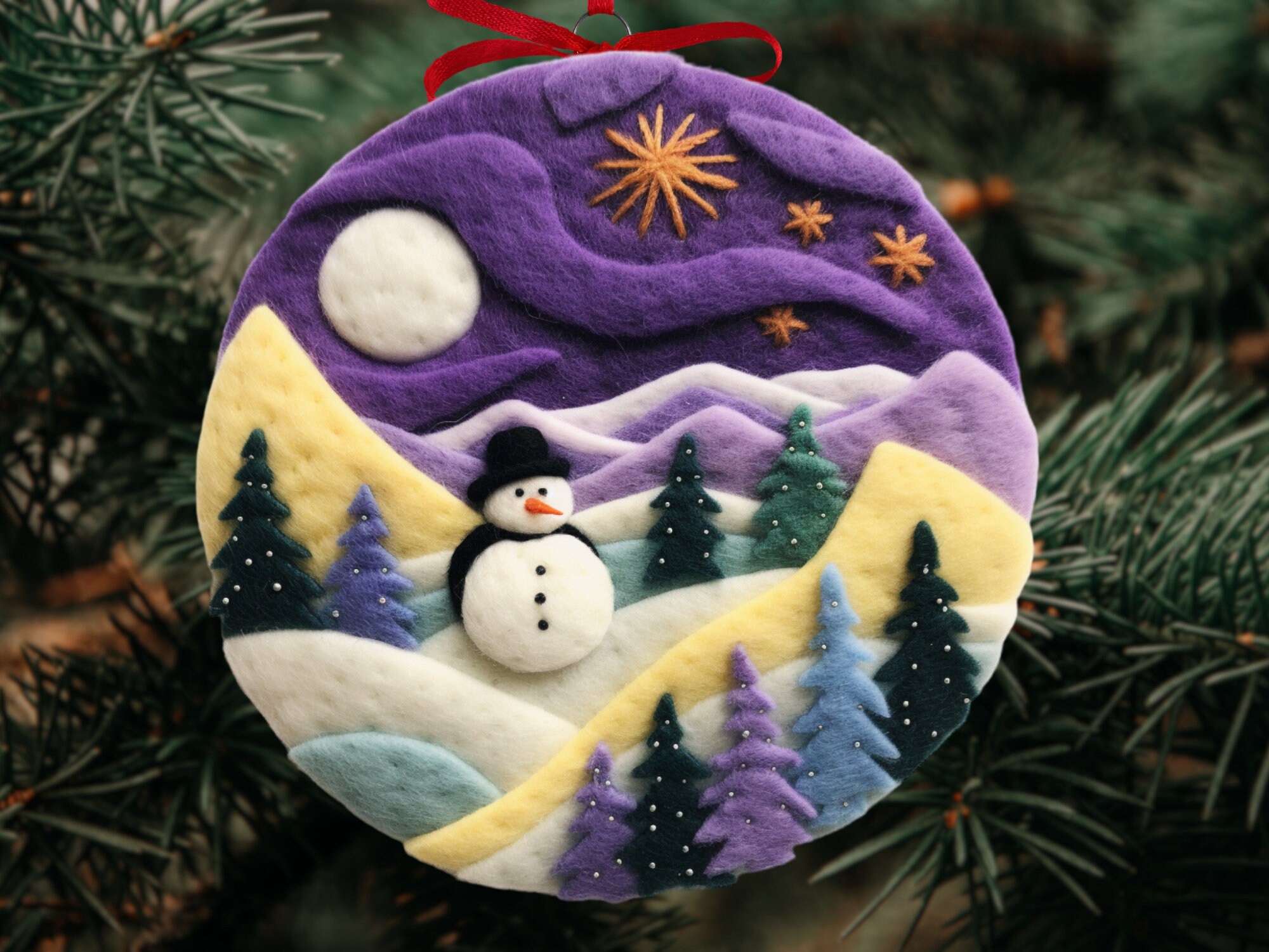 Colorful Snowman Felt Sublimation, Felt Snowman Ornament Png, Digital ...
