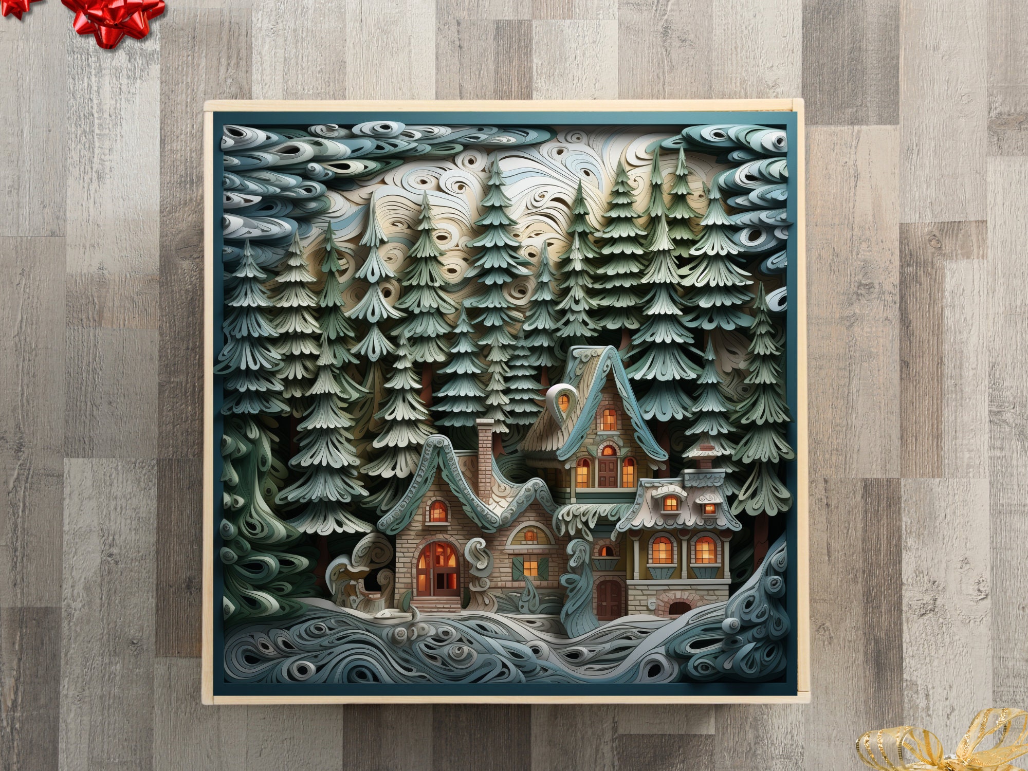 3D Square Christmas Designs 12'' Square Christmas - Etsy