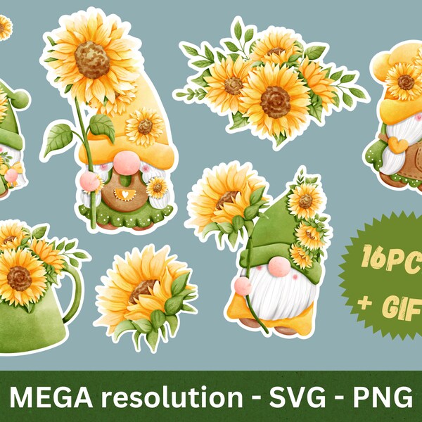 Gnome Sunflower - Etsy