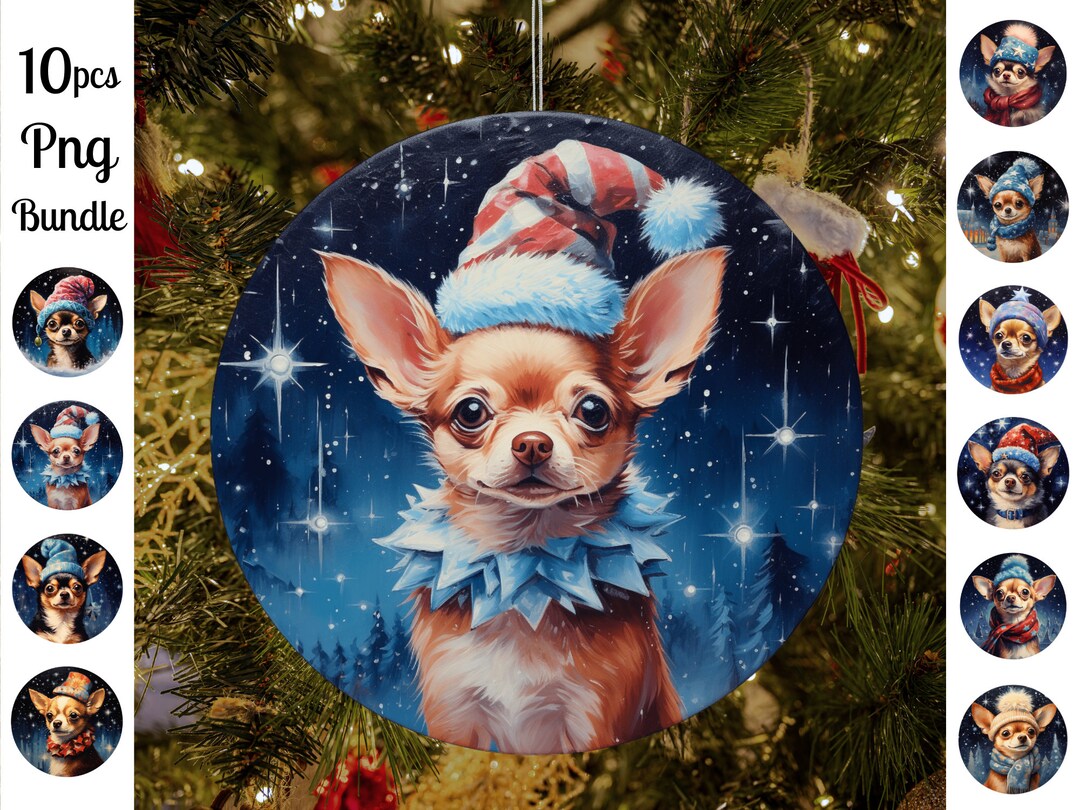 Christmas Chihuahua Ornament Png / Chihuahua Sublimation Png ...