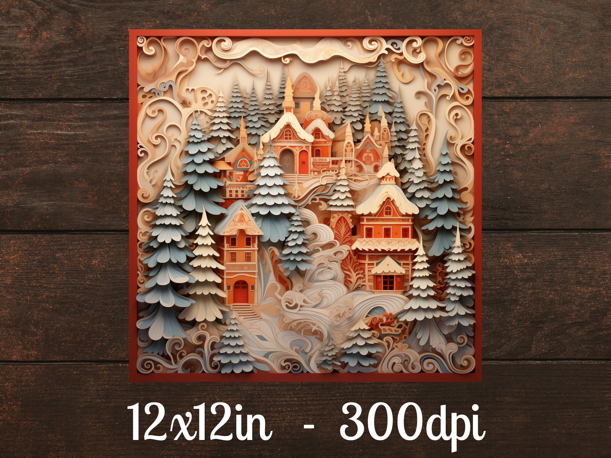 3D Square Christmas Designs 12'' Square Christmas - Etsy
