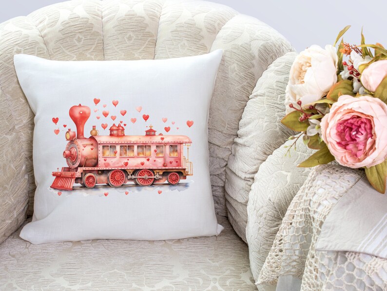 Valentines Train Clipart PNG JPG Bundle Love, Hearts & Fantasy Clipart ...