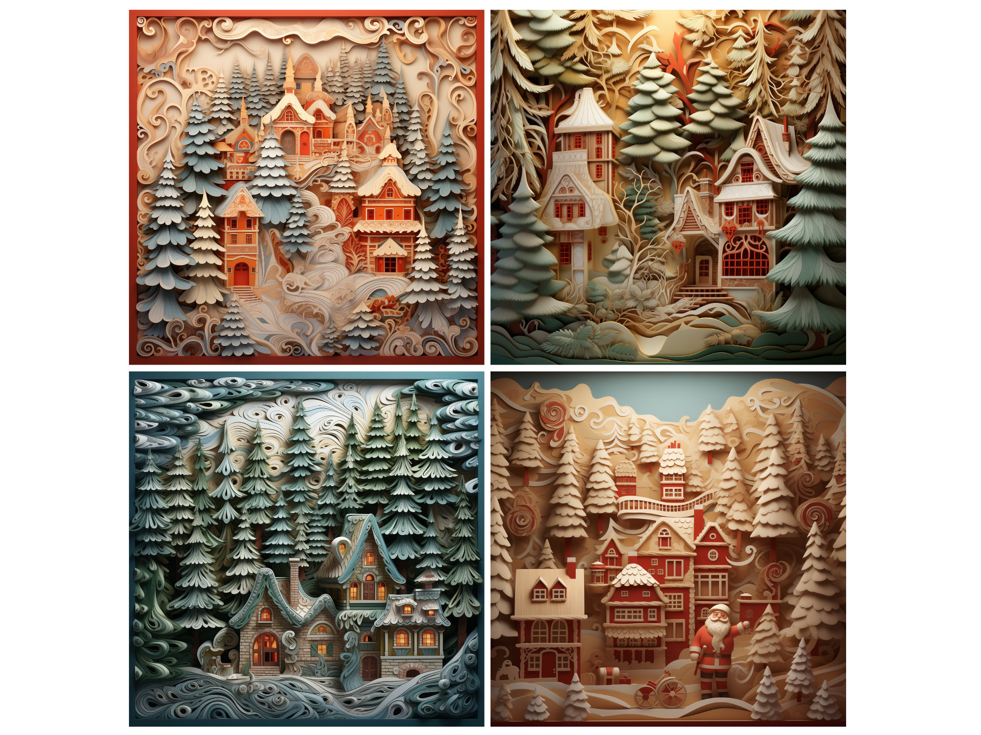 3D Square Christmas Designs 12'' Square Christmas - Etsy