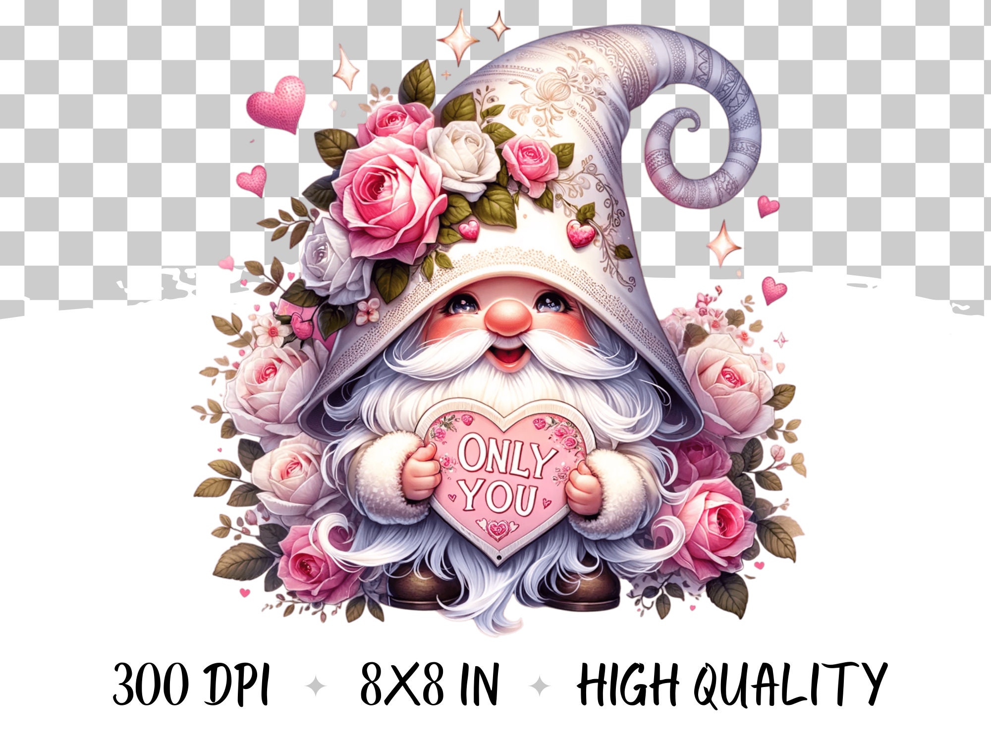 Valentines Gnomes Clipart, 25 Valentine's Day Gnomes Clipart, PNG, Cute ...