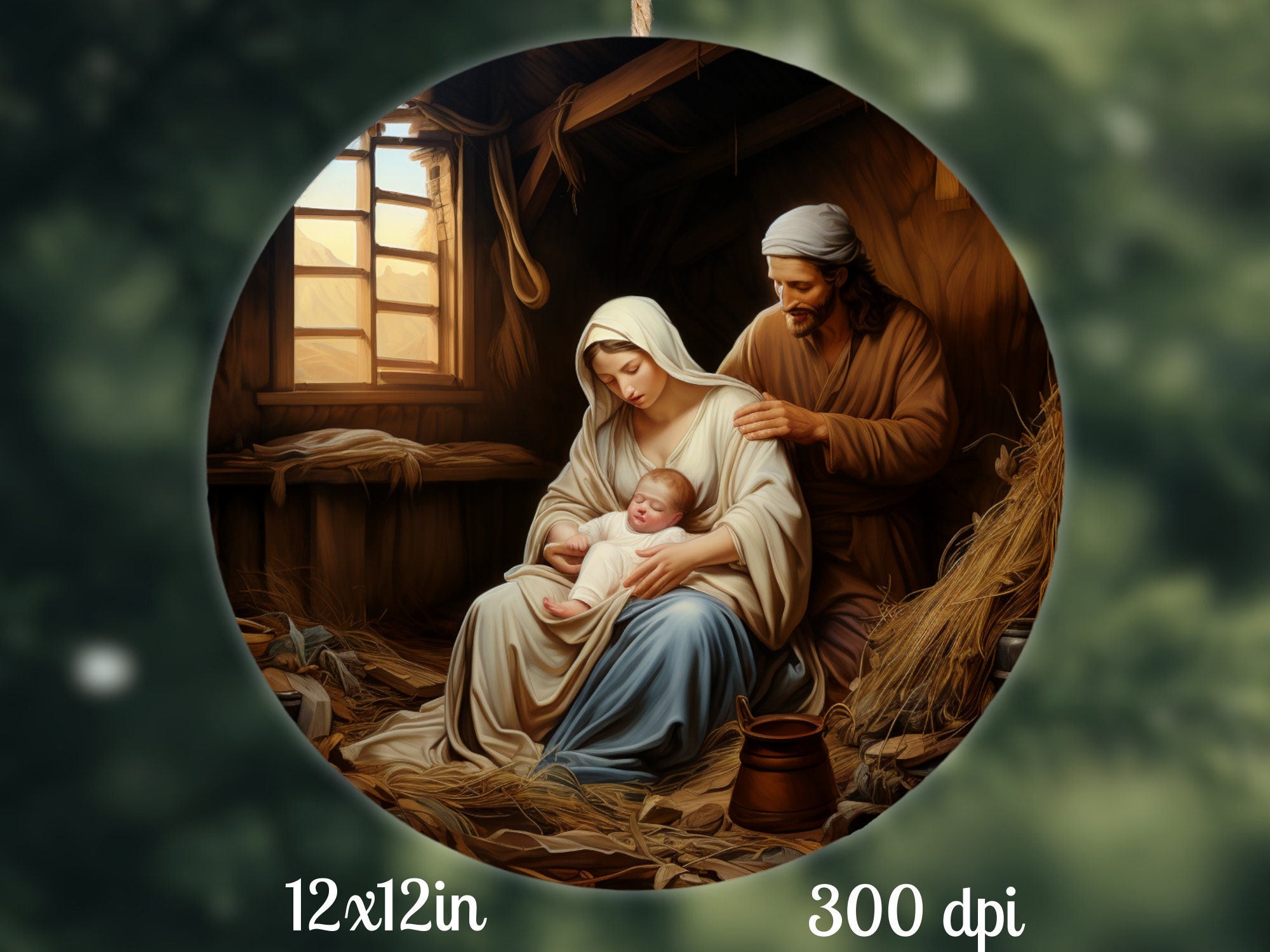 Nativity Scene for Wreaths Signs and Ornaments, Nativity Round ...