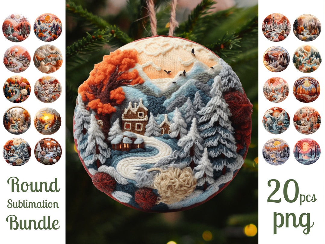 3D Christmas Knitted Ornaments Sublimation Bundle / Knitted Christmas ...