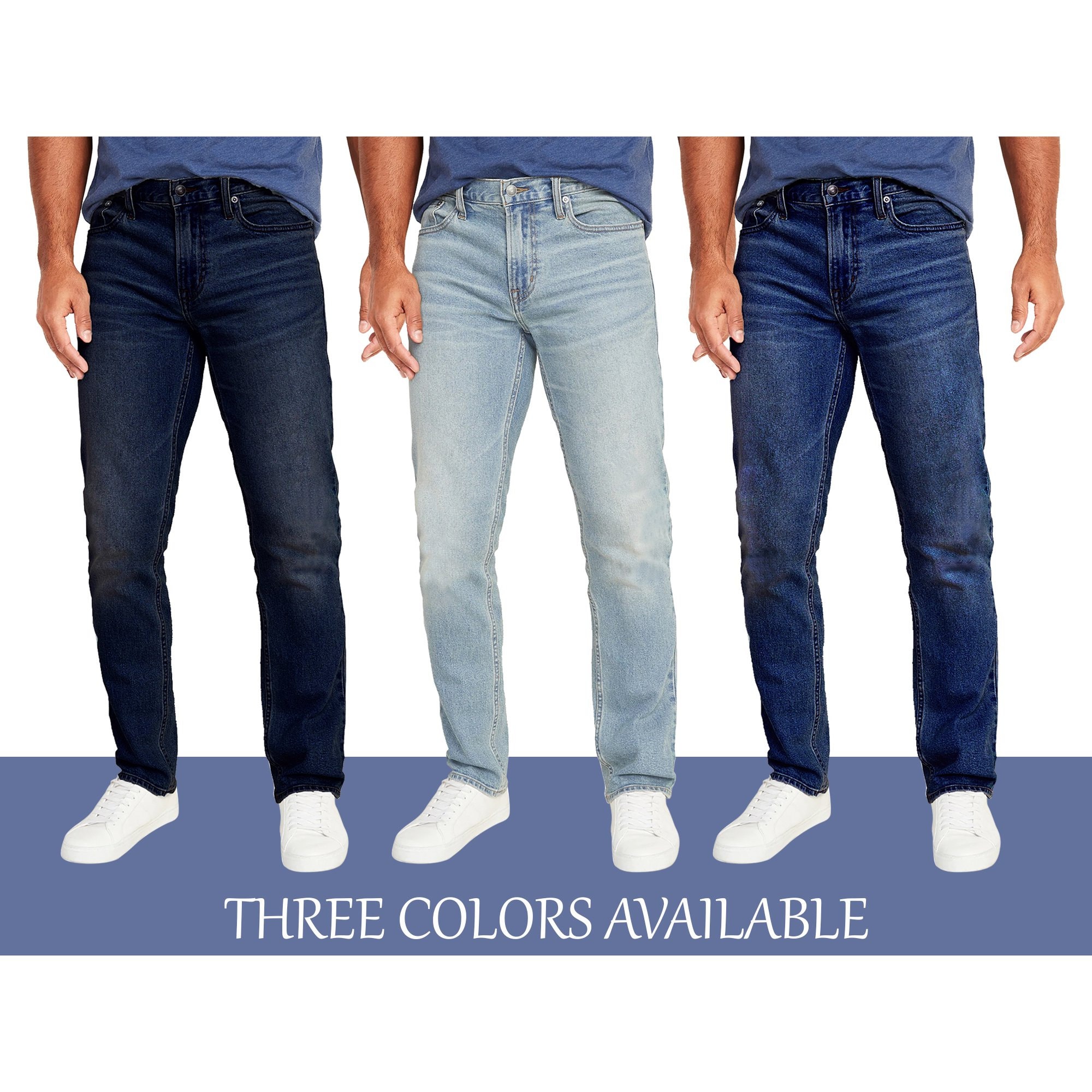 Mens 3 Pack Flex Stretch Slim Straight Jeans With 5 Pocket Sizes 30 42 Etsy