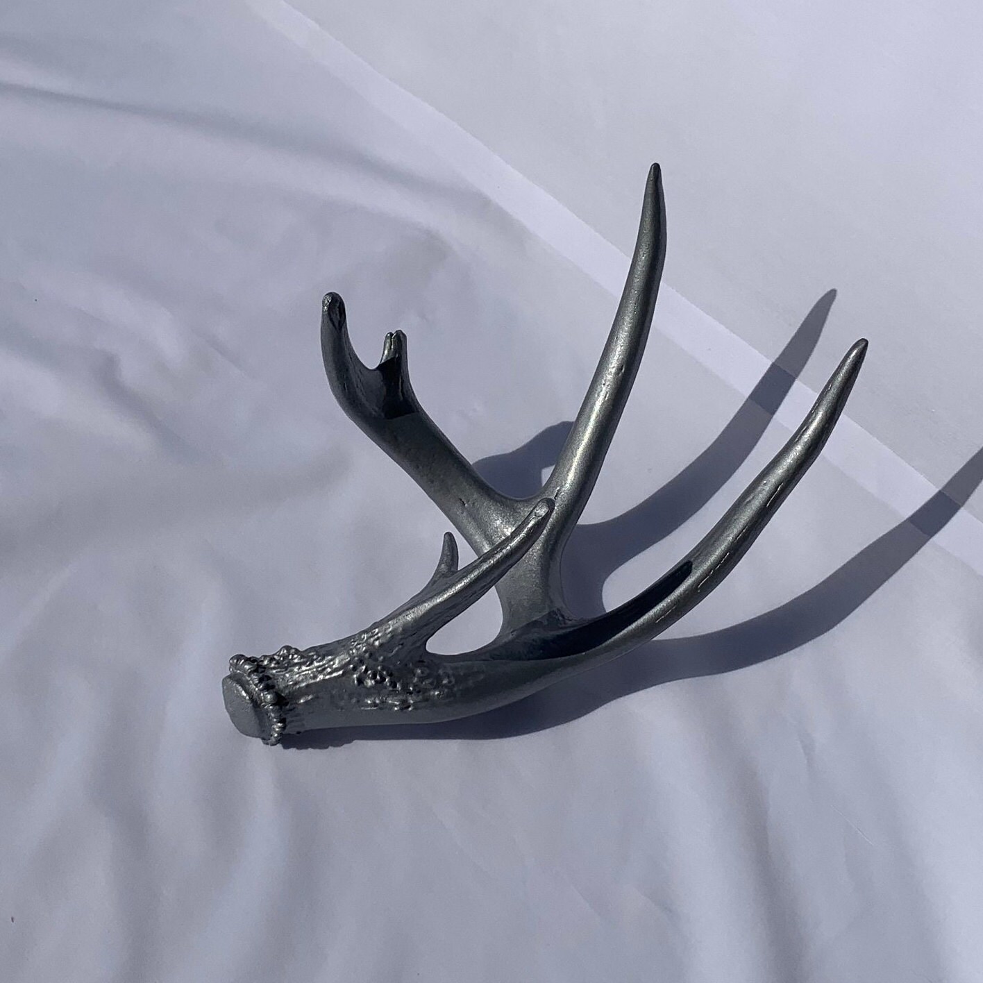 Hammered Silver Whitetail Deer 4 Point Antler Shed - Etsy