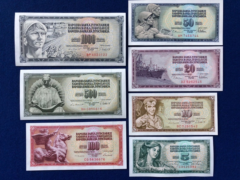 YUGOSLAVIA - Belgrade 1960s/70s/80s - Dinara Banknotes UNC – a Nice Set ...