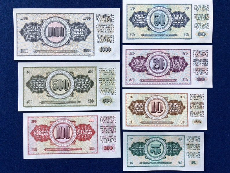 YUGOSLAVIA - Belgrade 1960s/70s/80s - Dinara Banknotes UNC – a Nice Set ...